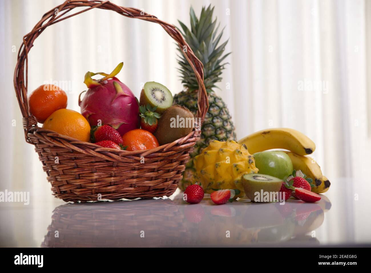 Assorted fruit basket Stock Photo - Alamy