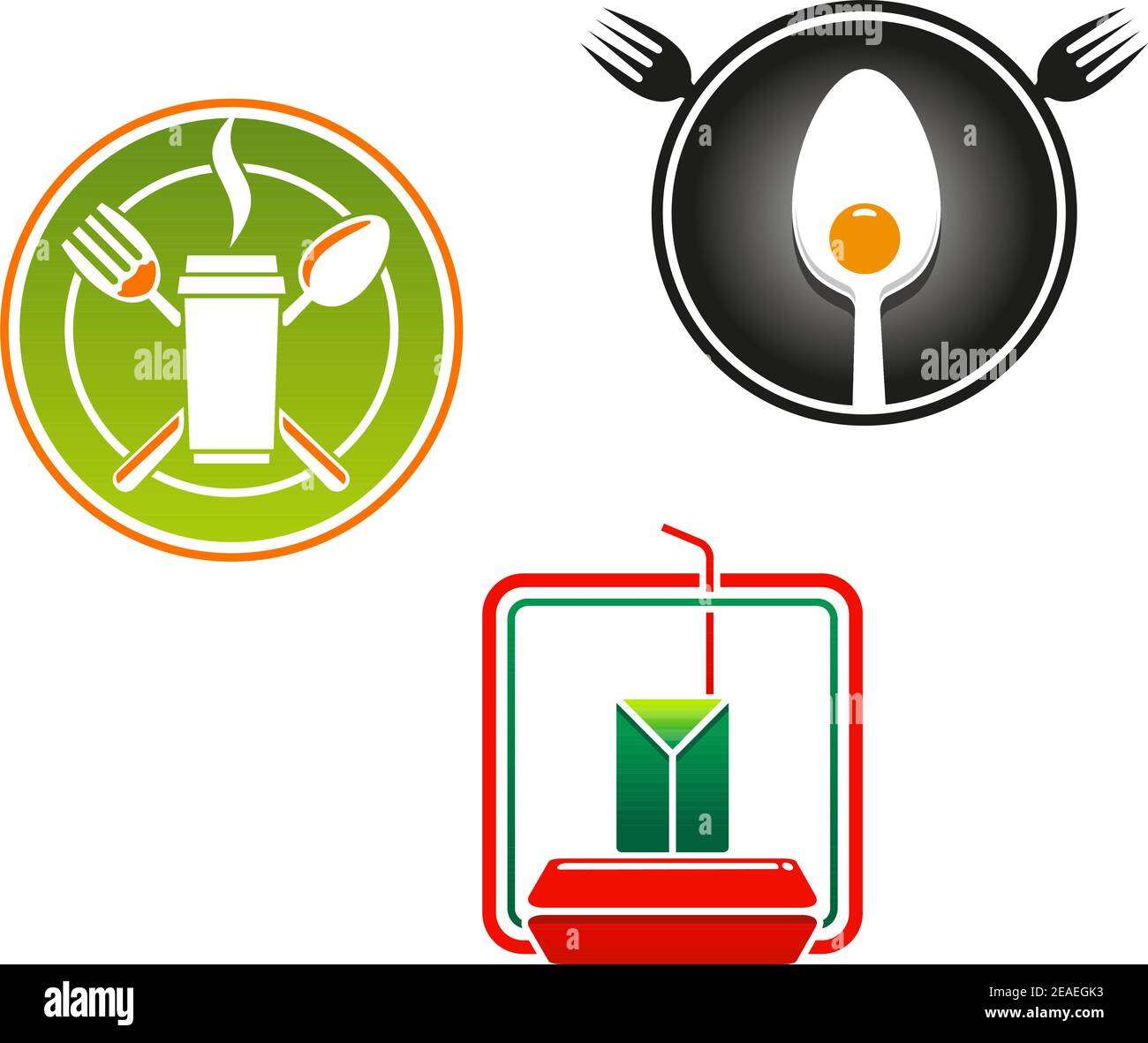 Fast food emblems and symbols for restaurant or junk food concept ...