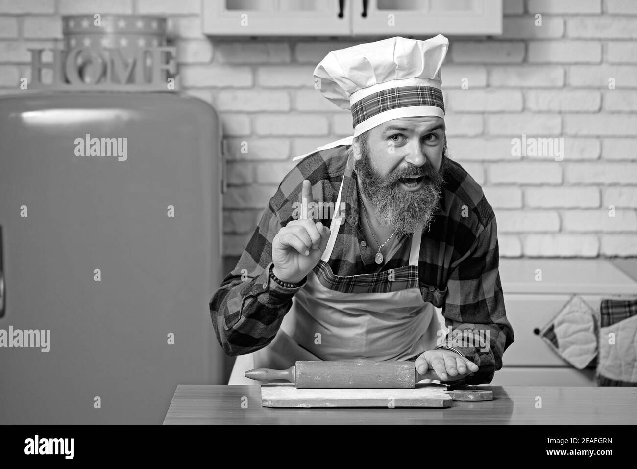 Bearded man cook in hi-res stock photography and images - Alamy