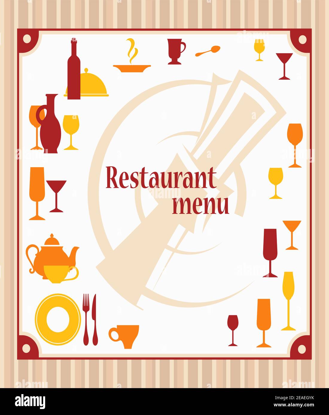 Cover of restaurant menu with dishware for design Stock Vector Image ...