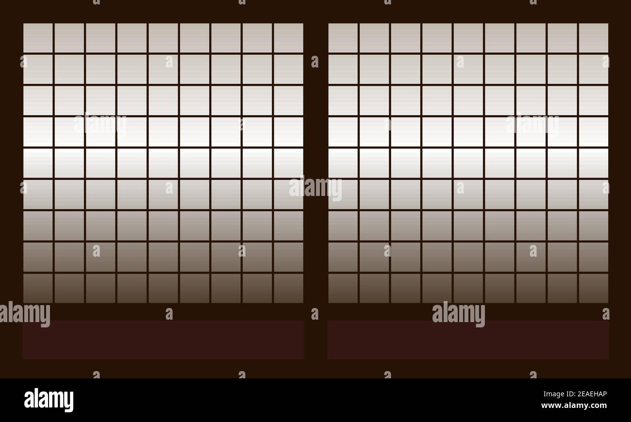 traditional japanese wooden paper wall, folding screen Stock Vector ...