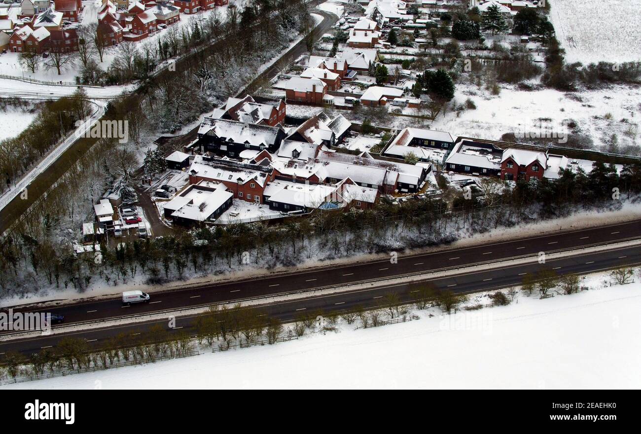 Snowy conditions in Colchester, Essex as bitterly cold winds continue ...