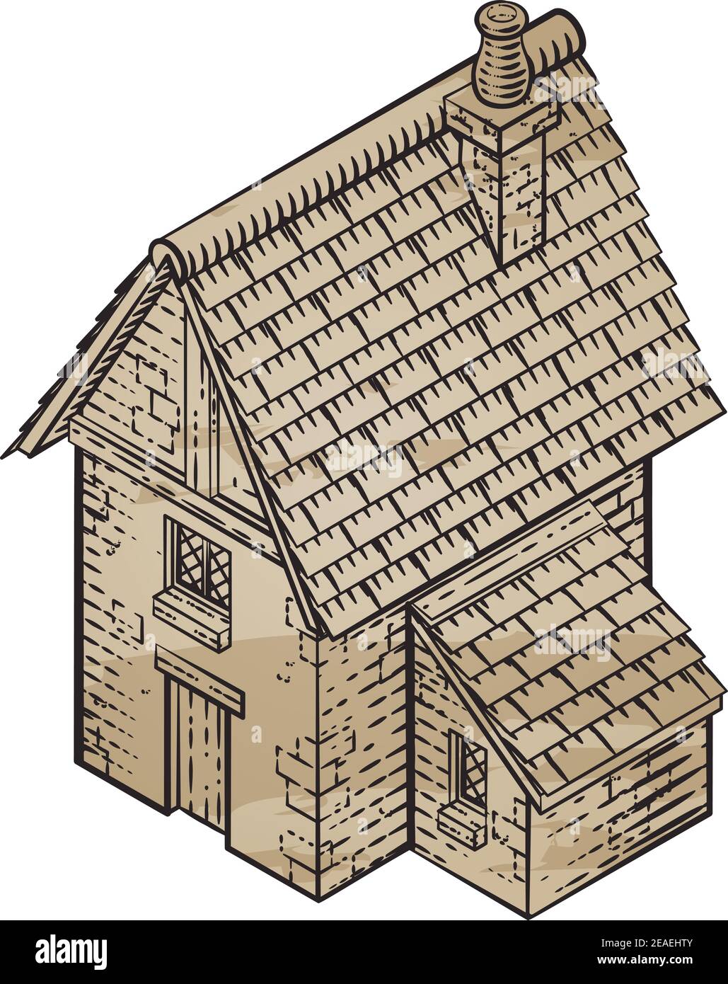 Medieval Building Map Icon Vintage Illustration Stock Vector Image ...