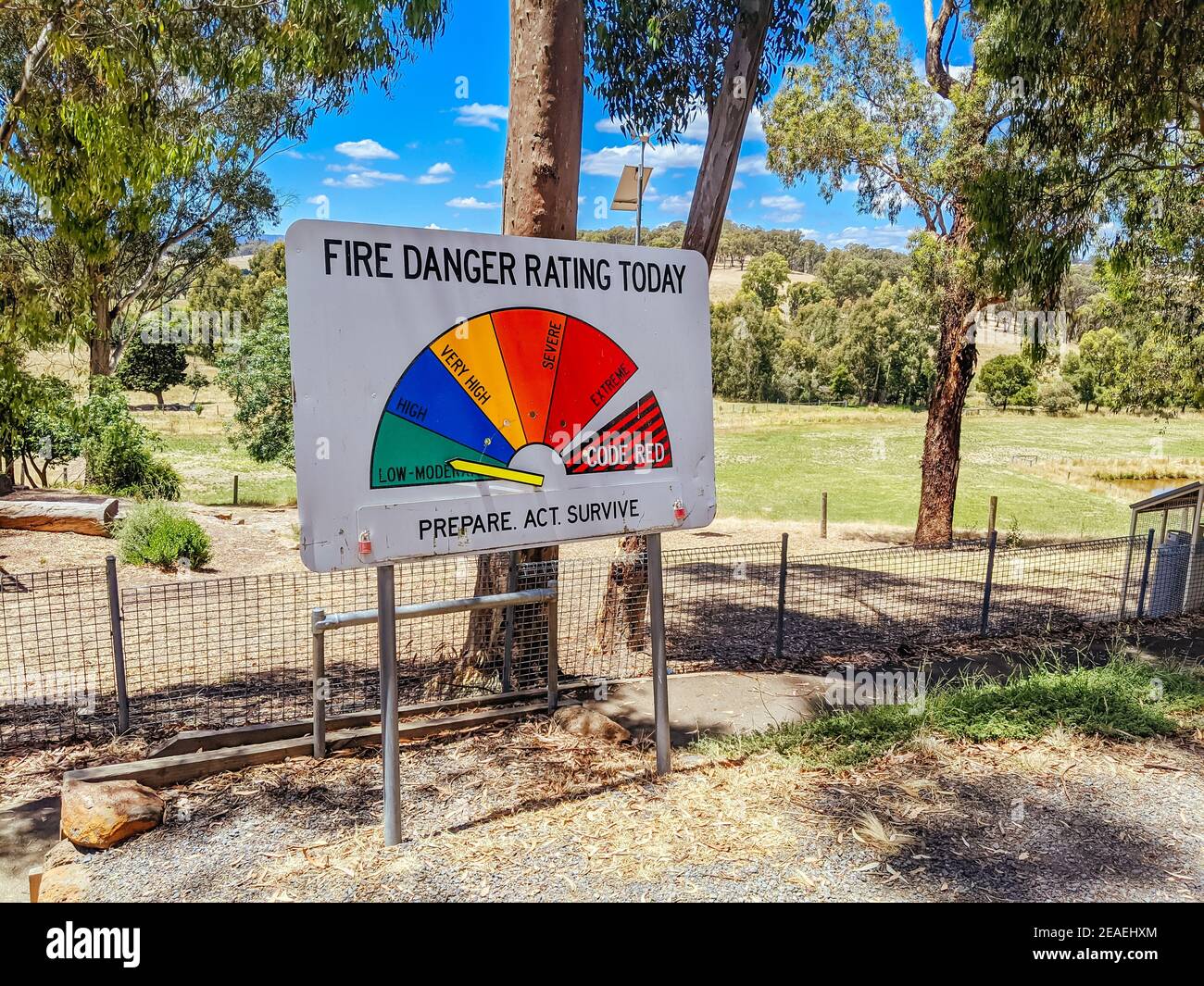 Australian Fire Danger Sign Stock Photo - Alamy