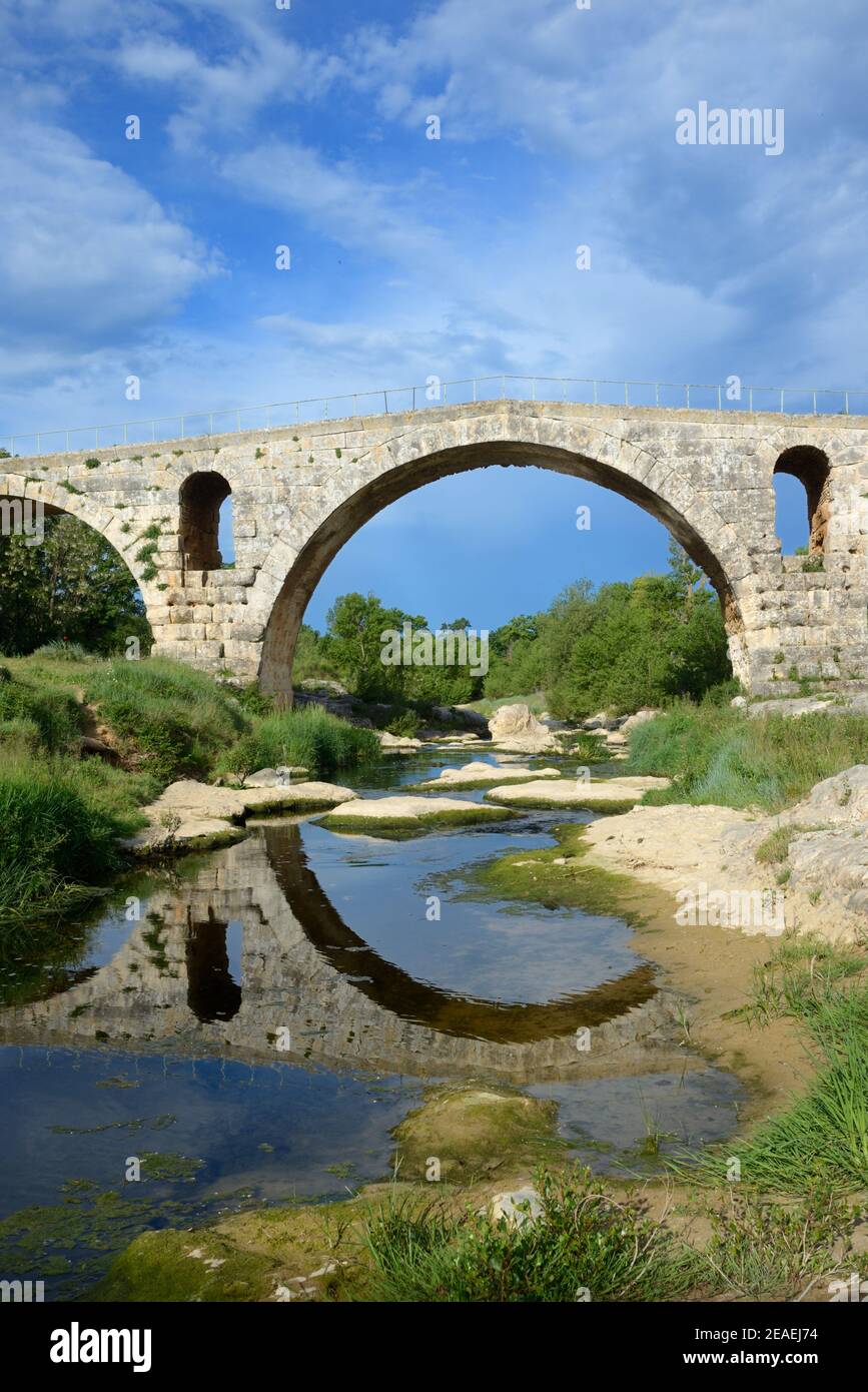Arch of the Roman Bridge Pont Julien (3BC), on the Via Domitia Roman ...
