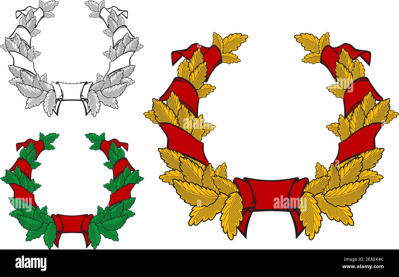 Coat of arms with ribbons in vintage style for heraldry and sport ...