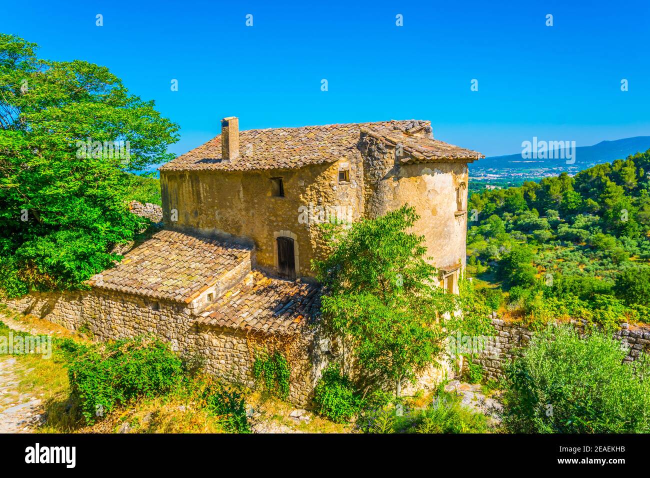 View of an old house in Oppede le Vieux village in France Stock Photo ...