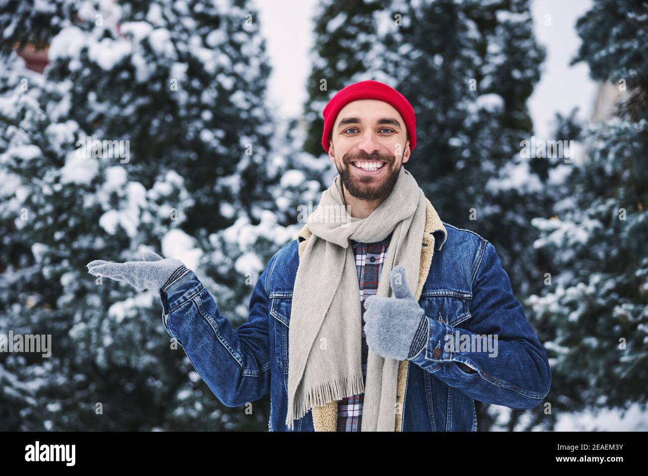 Freezing winter man walking outdoors hi-res stock photography and ...