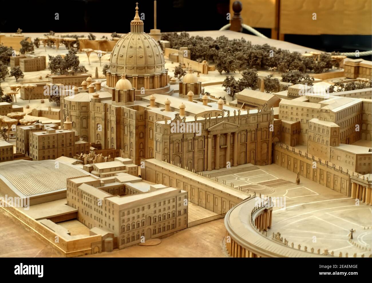 Wooden Model of Vatican City inside the Vatican museums in Rome Stock ...