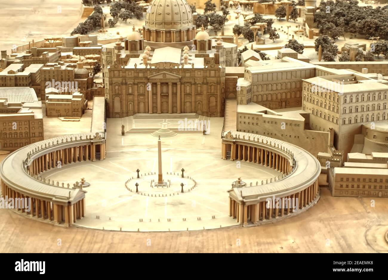 Wooden Model of Vatican City inside the Vatican museums in Rome Stock ...