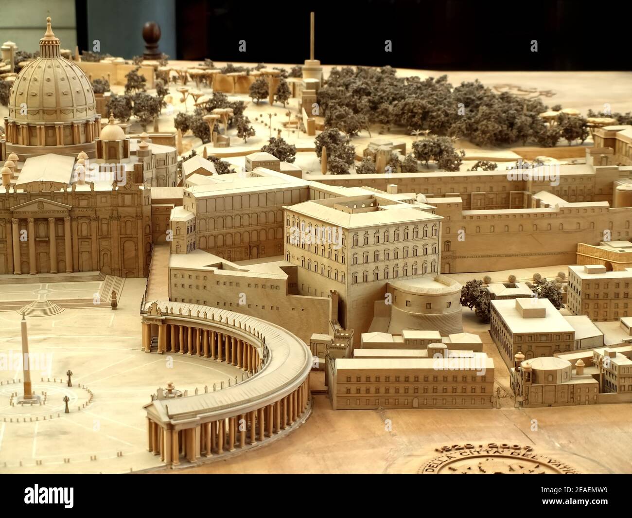 Wooden Model of Vatican City inside the Vatican museums in Rome Stock ...