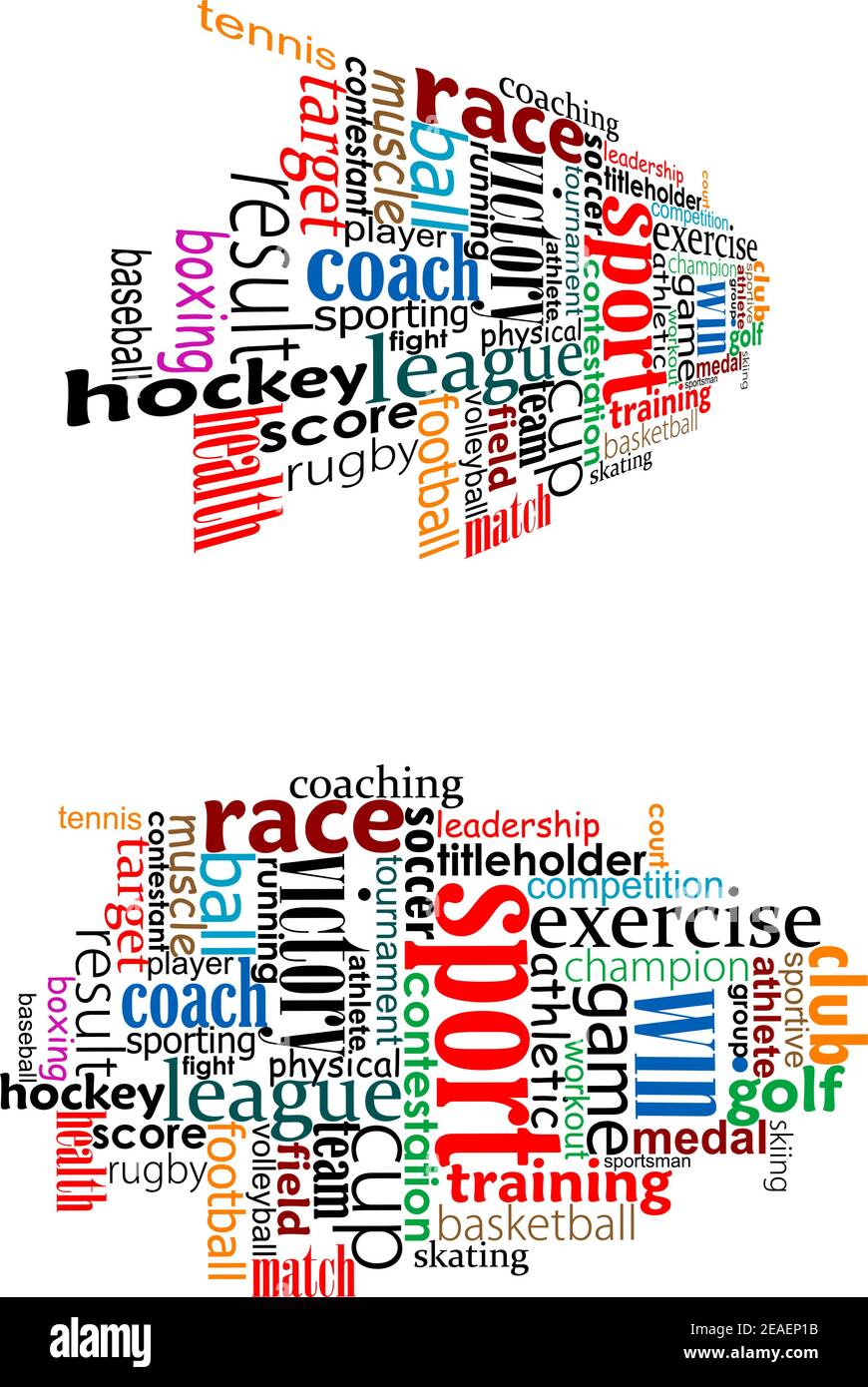 Sport tag cloud for web design, fitness, healthy lifestyle or another ...