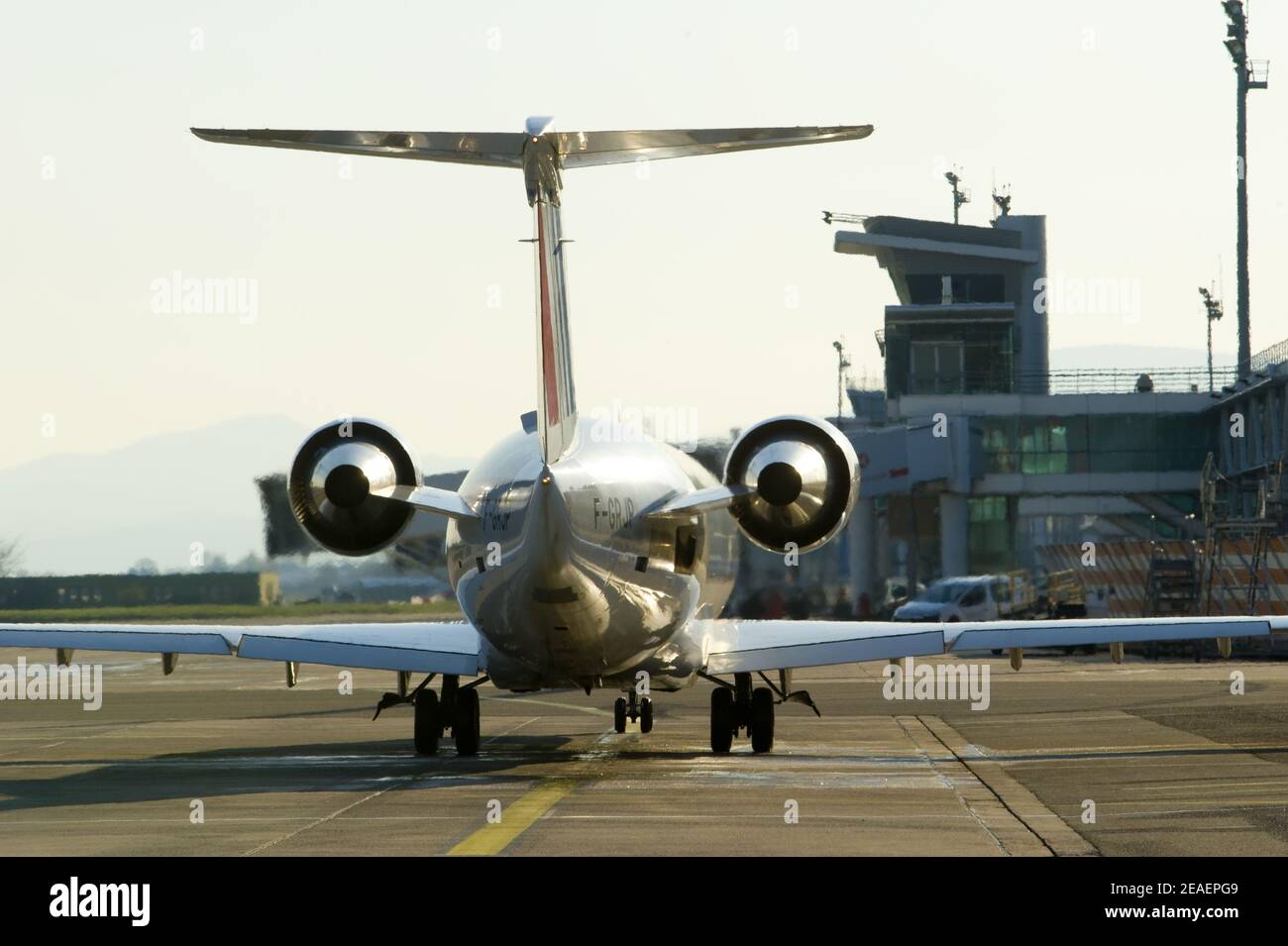 Plane at Strasbourg entzheim airport Stock Photo - Alamy