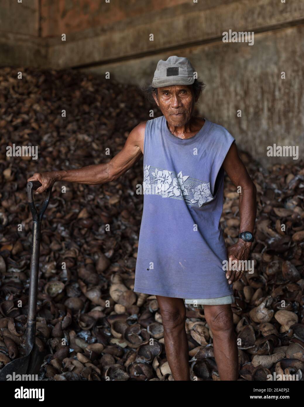 Polilio, Philippines - April 28, 2017: Portrait of an Elderly Filipino ...