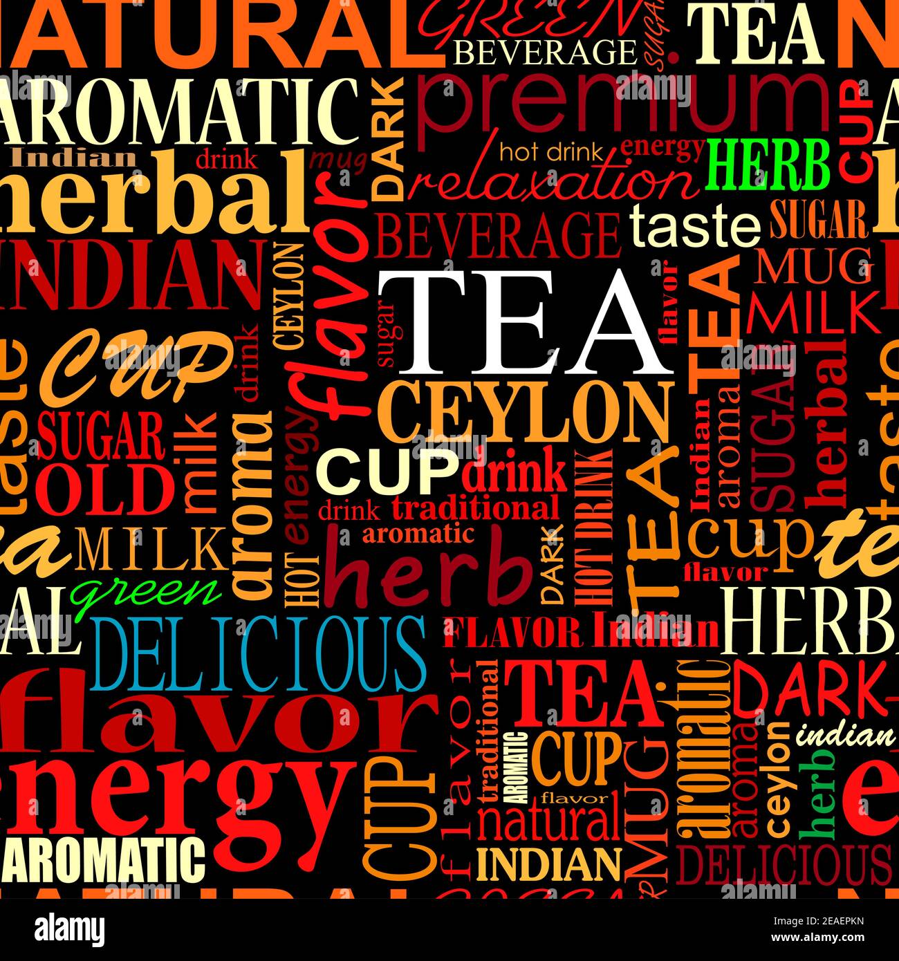 Seamless background with tea tags for food and beverage design Stock ...