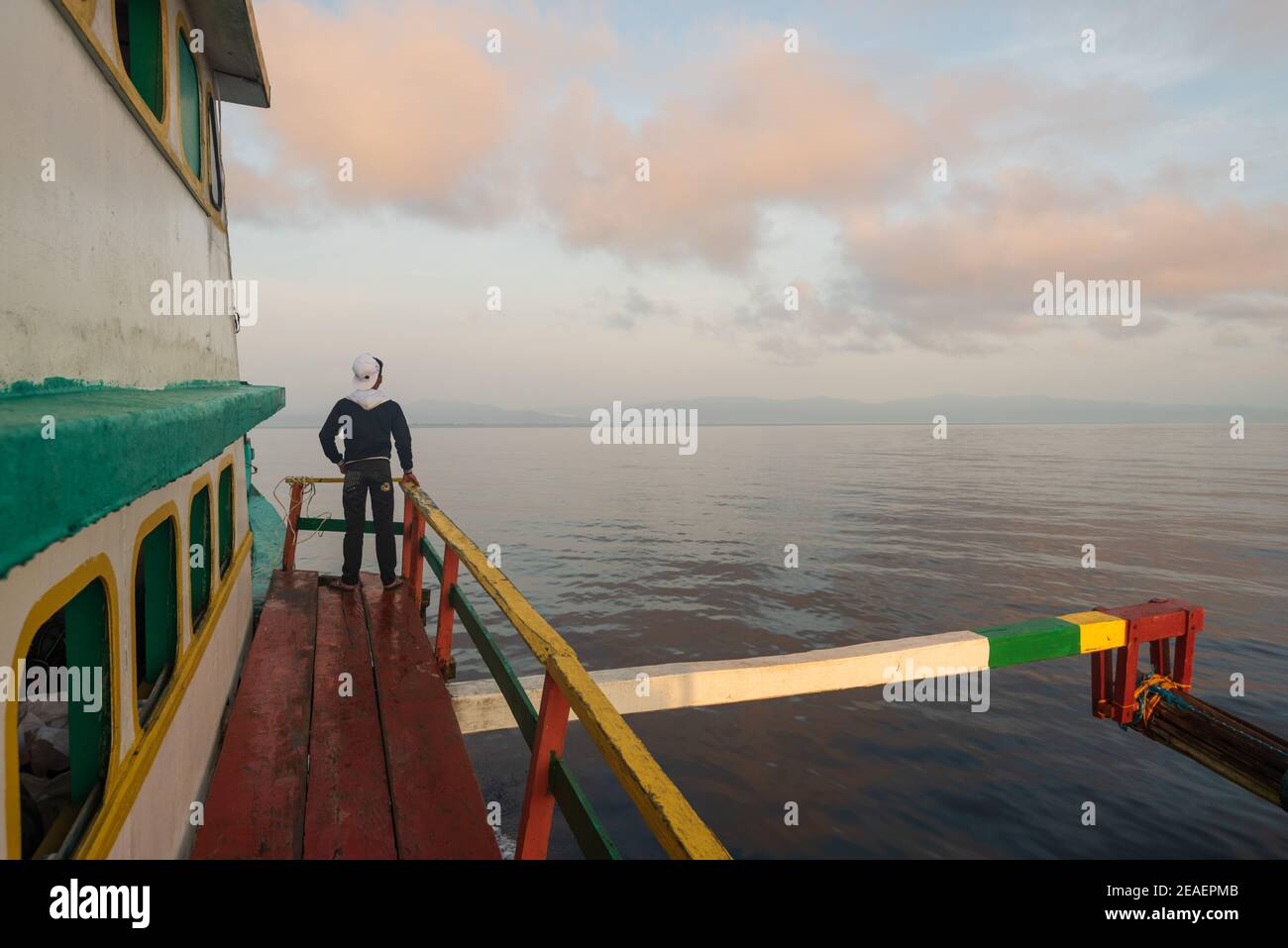 Polilio, Philippines - May 1, 2017: Filipino ferry pessenger near ...