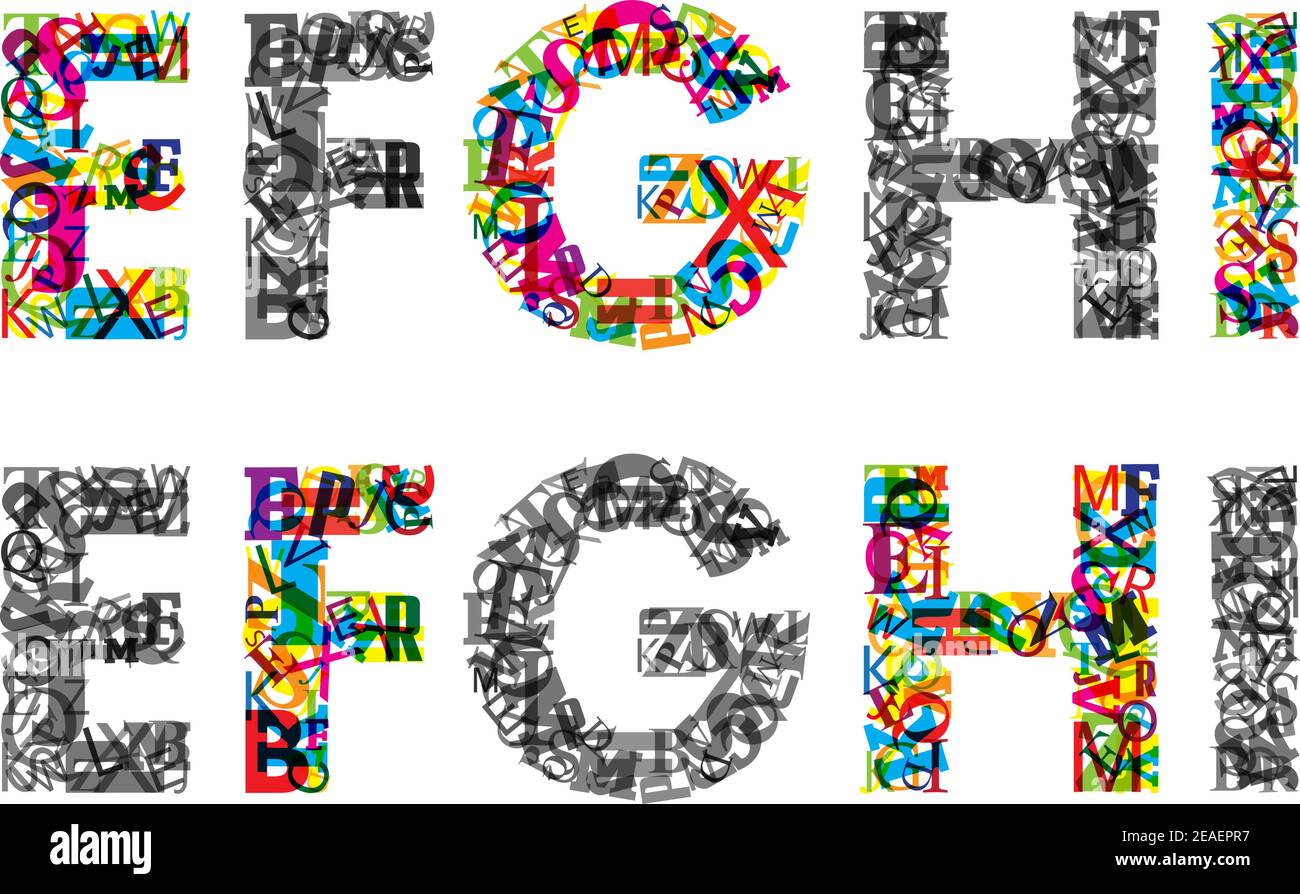 Colorful letters of alphabet isolated on white background. EPS 10 Stock ...