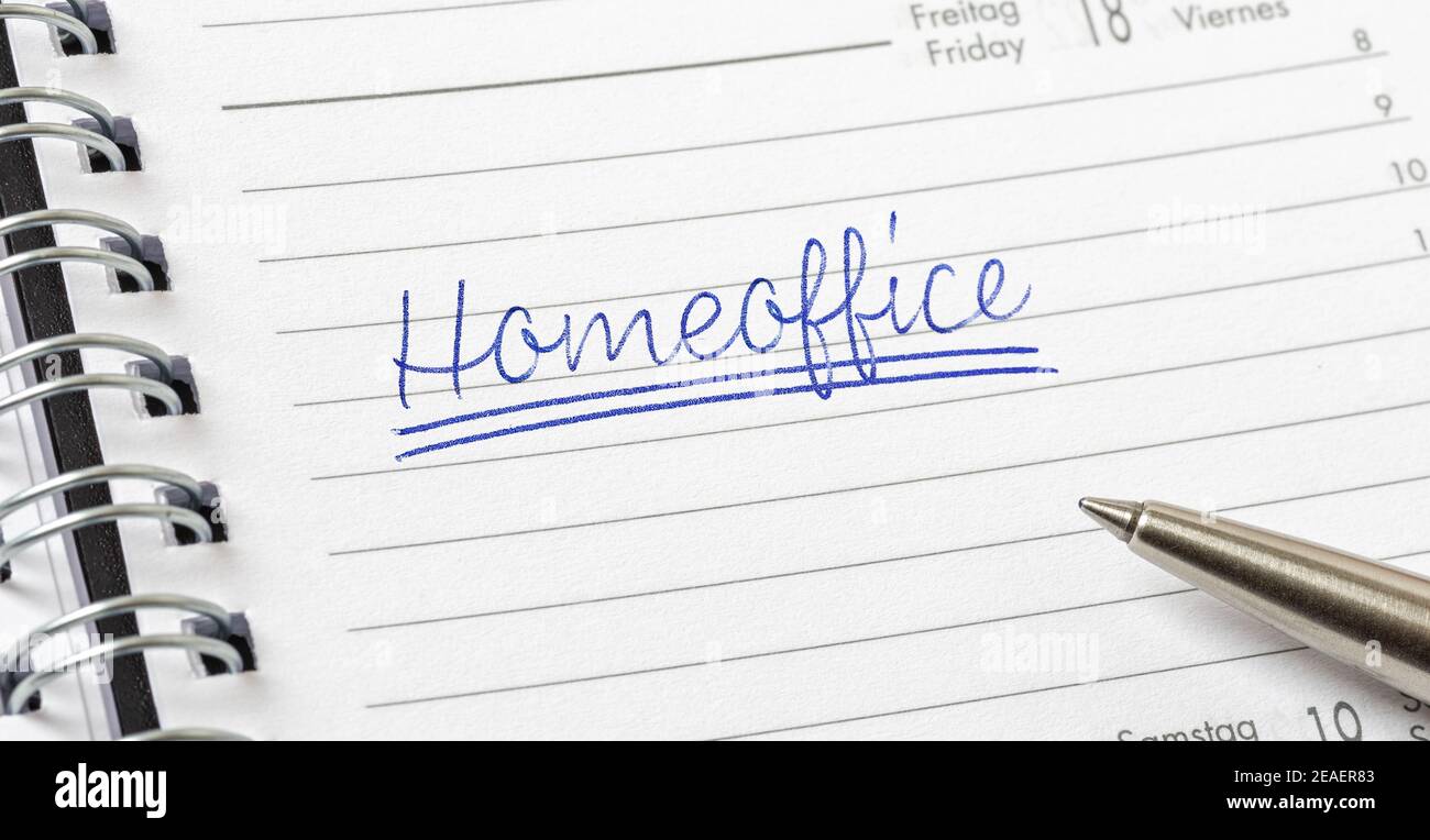 Homeoffice written on a calendar page Stock Photo - Alamy