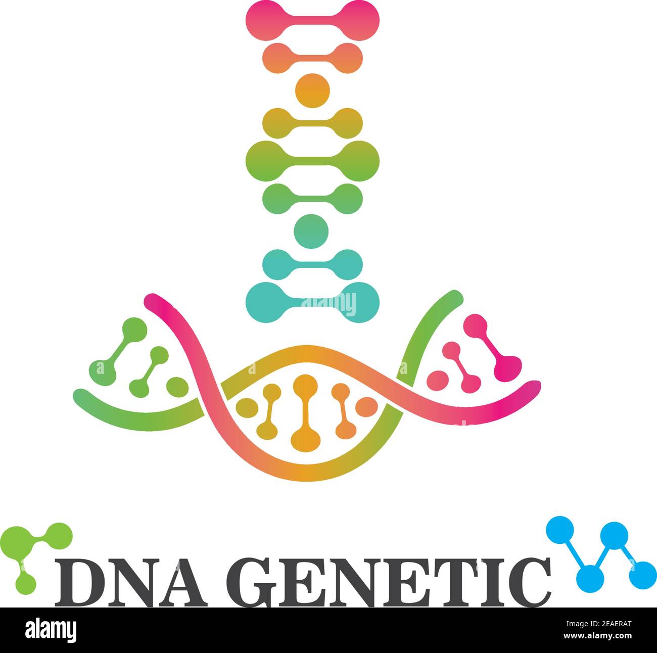 Dna genetic logo icon illustration template Stock Vector Image & Art ...
