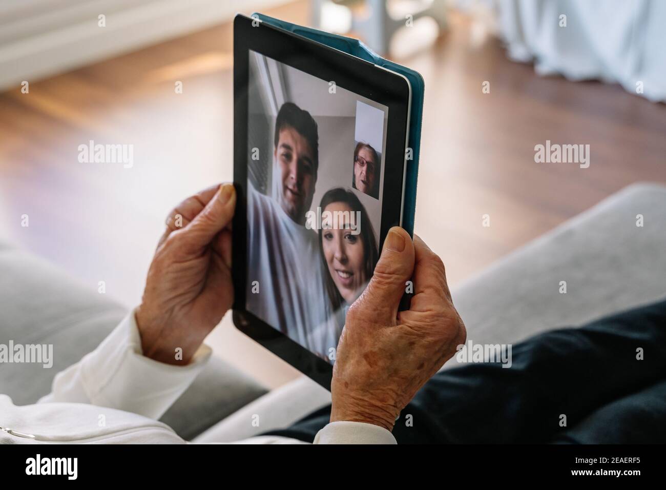Modern elderly people using tablet hi-res stock photography and images ...