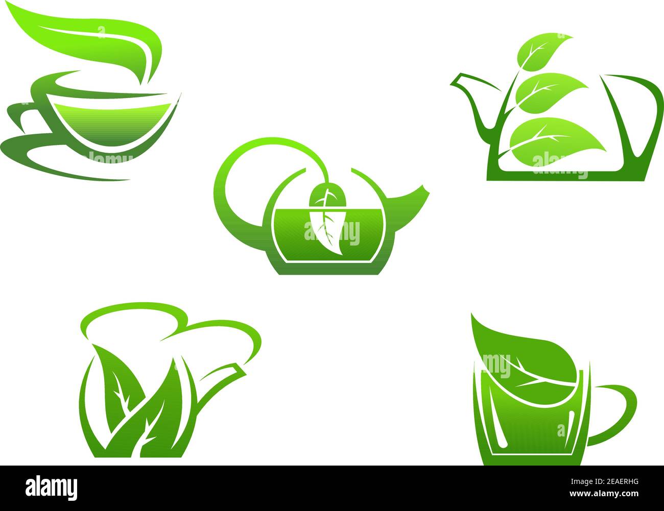 Green herbal background white Stock Vector Images - Alamy
