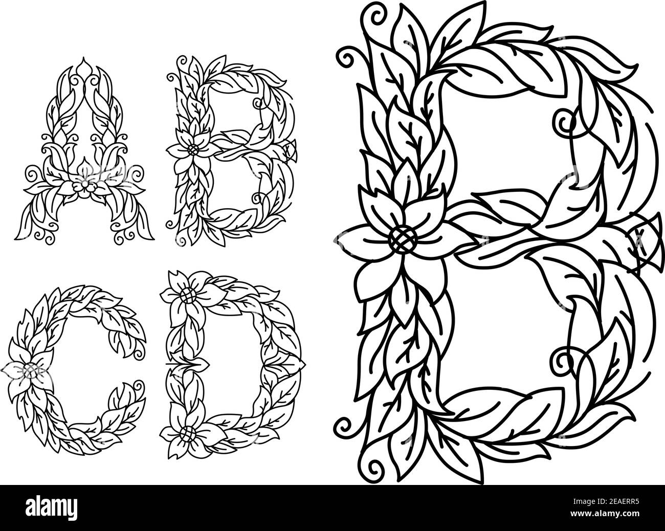 Title letters set in floral style for retro design Stock Vector Image ...