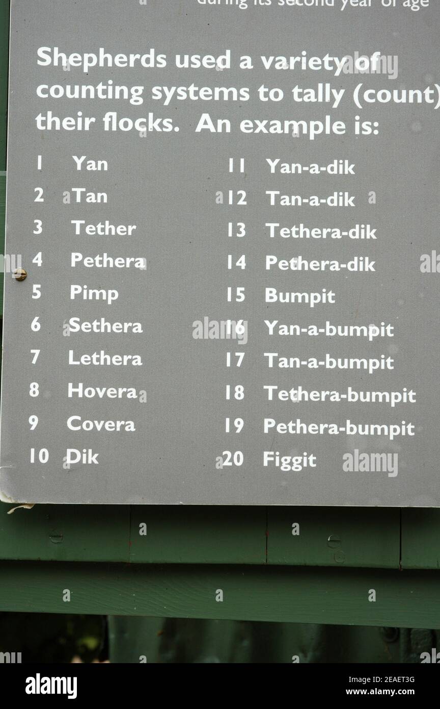 Counting system used by shepherds in Sussex. Varied according to ...