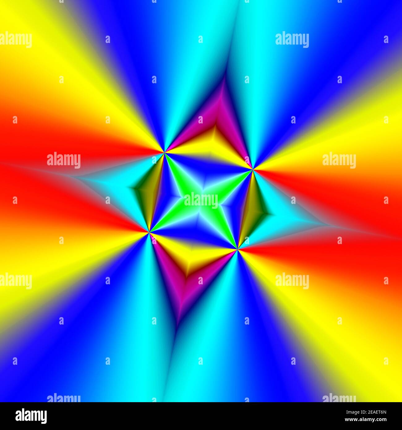 Graphic illustration - rainbow colours radiating from the centre Stock ...