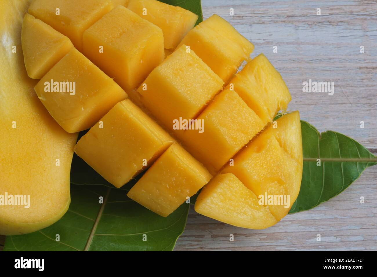 close up of chopped mango Stock Photo - Alamy