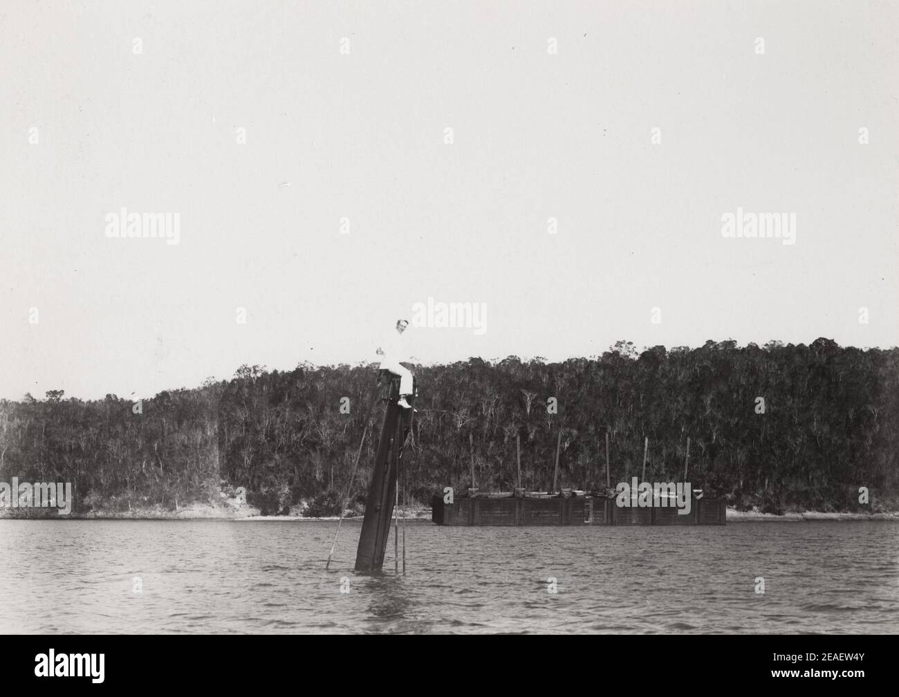 c.1900 photograph - Cuba: mast of a shipwreck, Santiago Stock Photo - Alamy