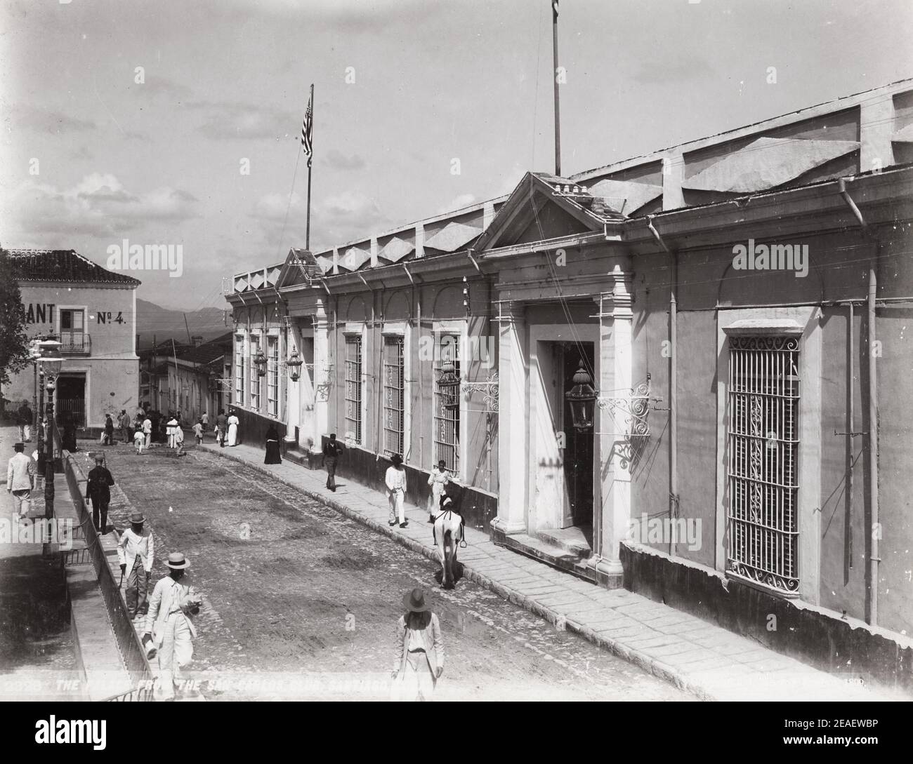 c.1900 photograph - Cuba: the Palace, street in Santiago Stock Photo ...
