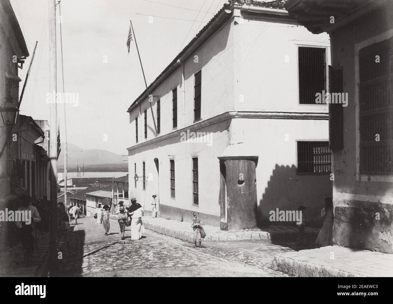 c.1900 photograph - Cuba: prison in Santiago, where admiral Richmond P ...