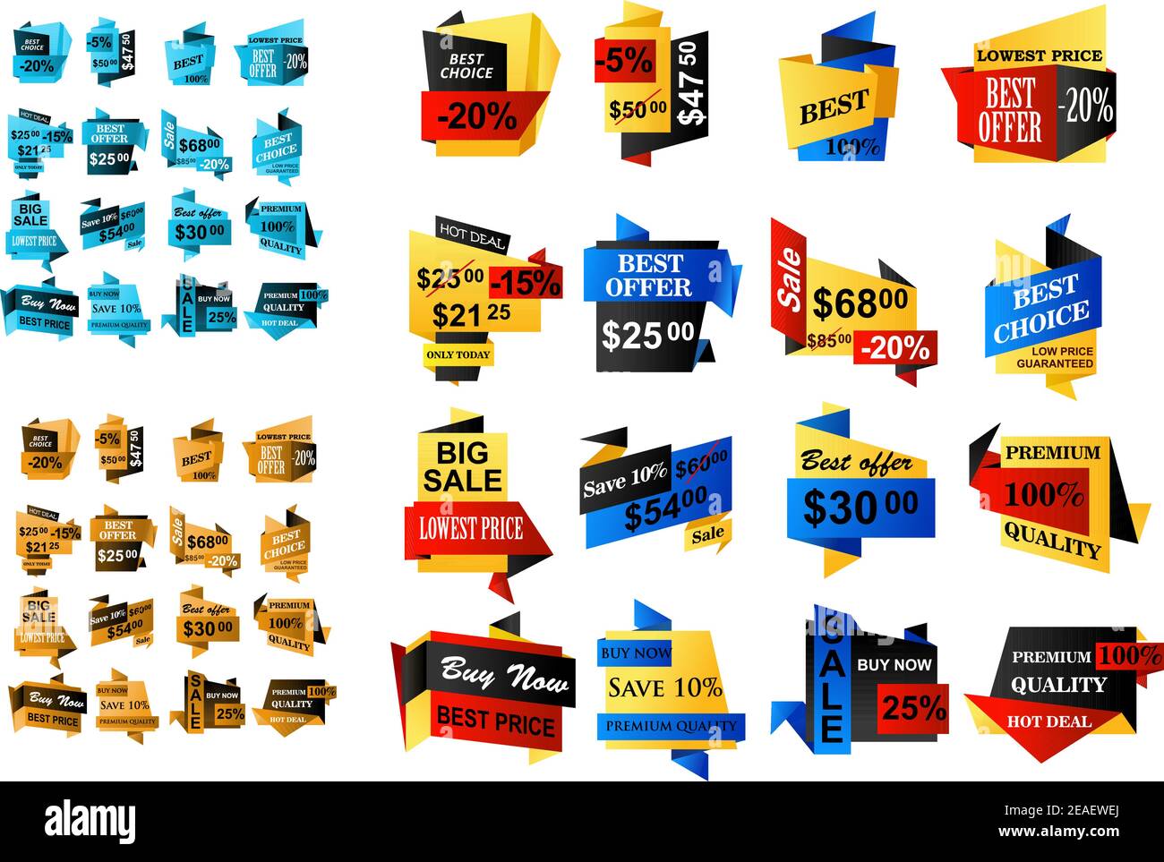 Web banners and stickers in origami style for design Stock Vector Image ...