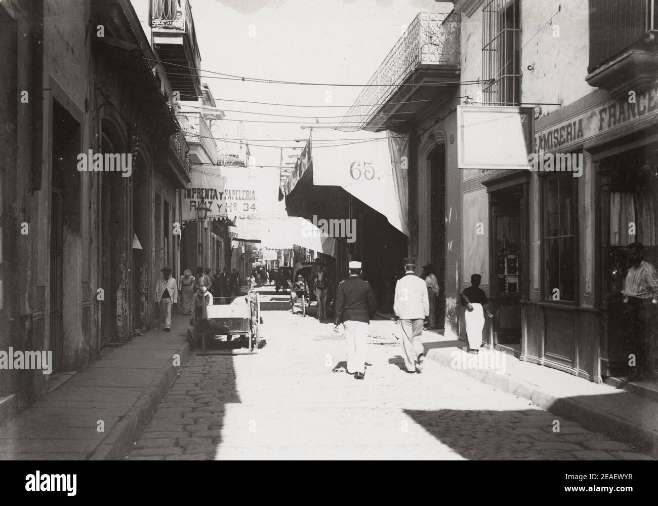 c.1900 photograph - Cuba: Obispo Street, Havana Stock Photo - Alamy