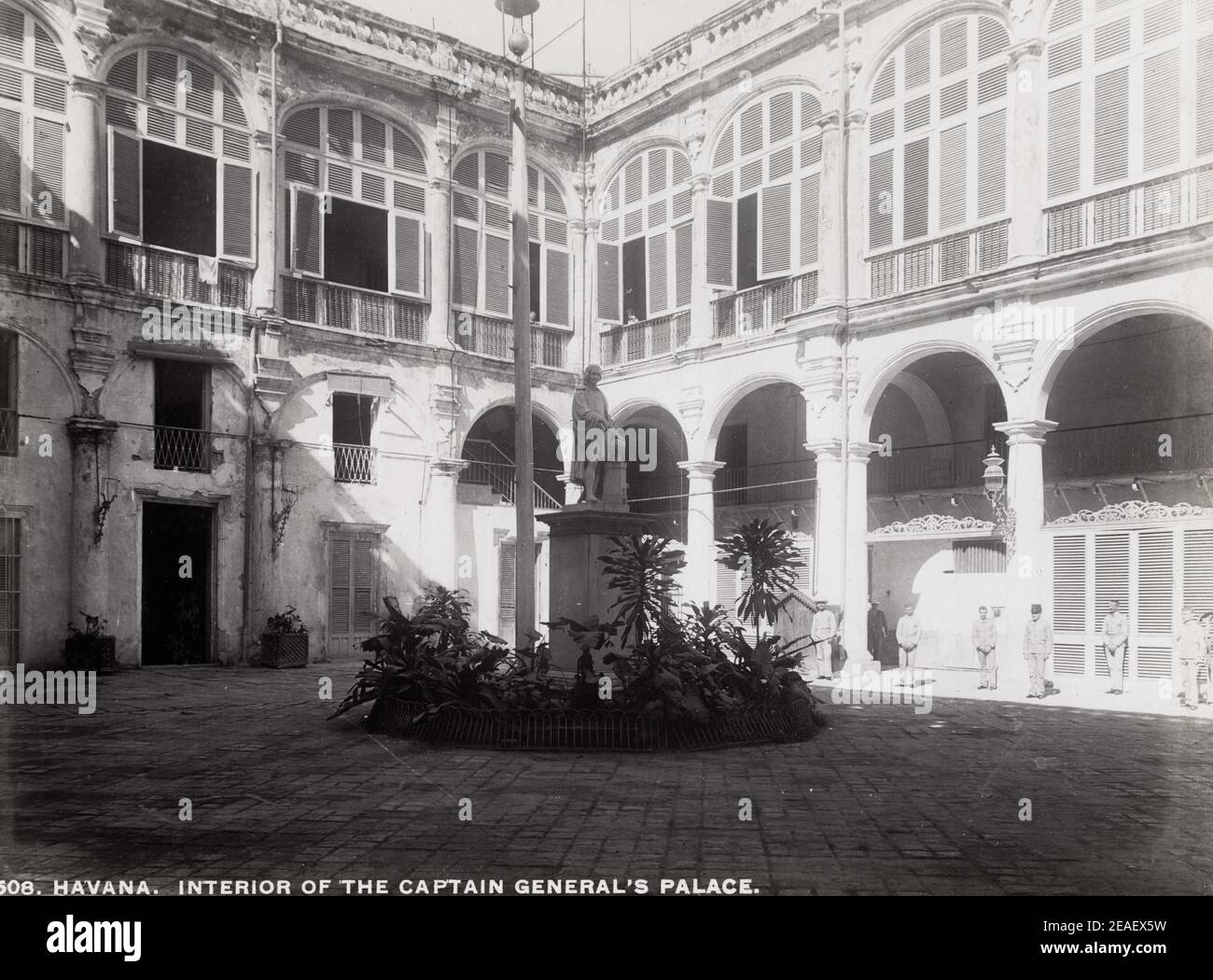 c.1900 photograph - Cuba: courtyard, Captain General's Palace, Havana ...