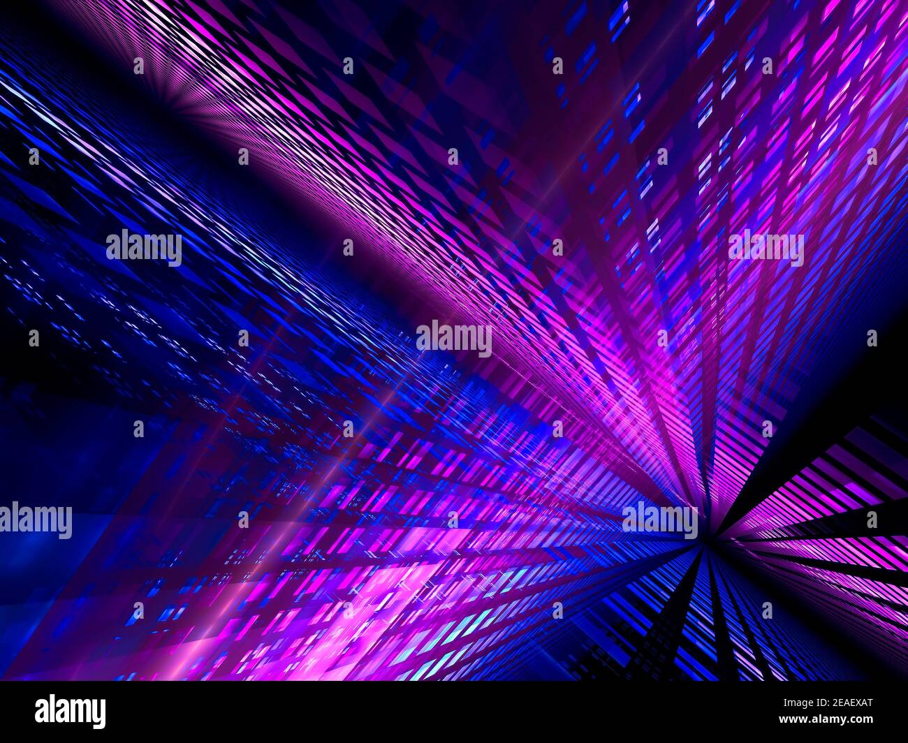 3d illustration - blue and purple background with perspective effect ...