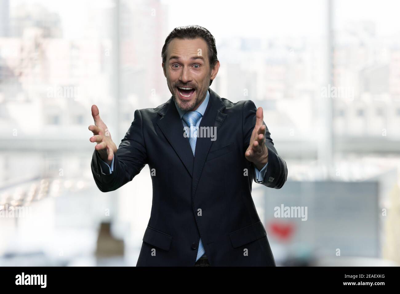 Happy positive boss congratulating you with birthday Stock Photo - Alamy