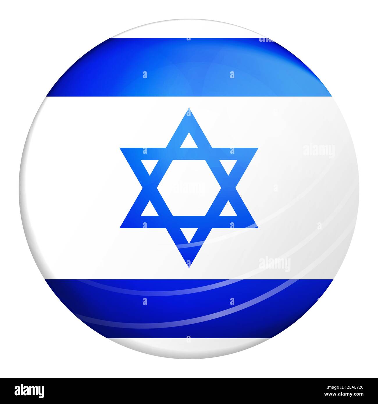Glass light ball with flag of Israel. Round sphere, template icon ...
