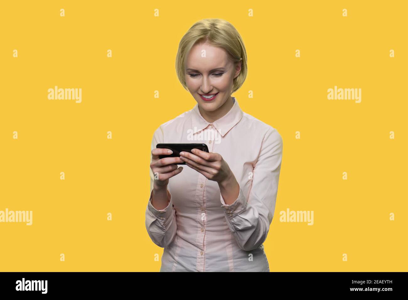 Pretty lady typing on hi-res stock photography and images - Alamy