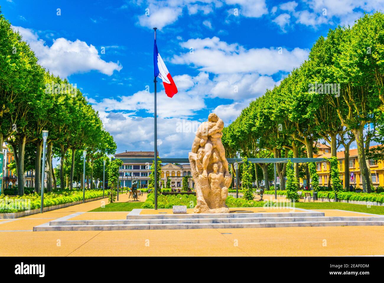 View of the Gambetta square in Carcassonne, France Stock Photo - Alamy