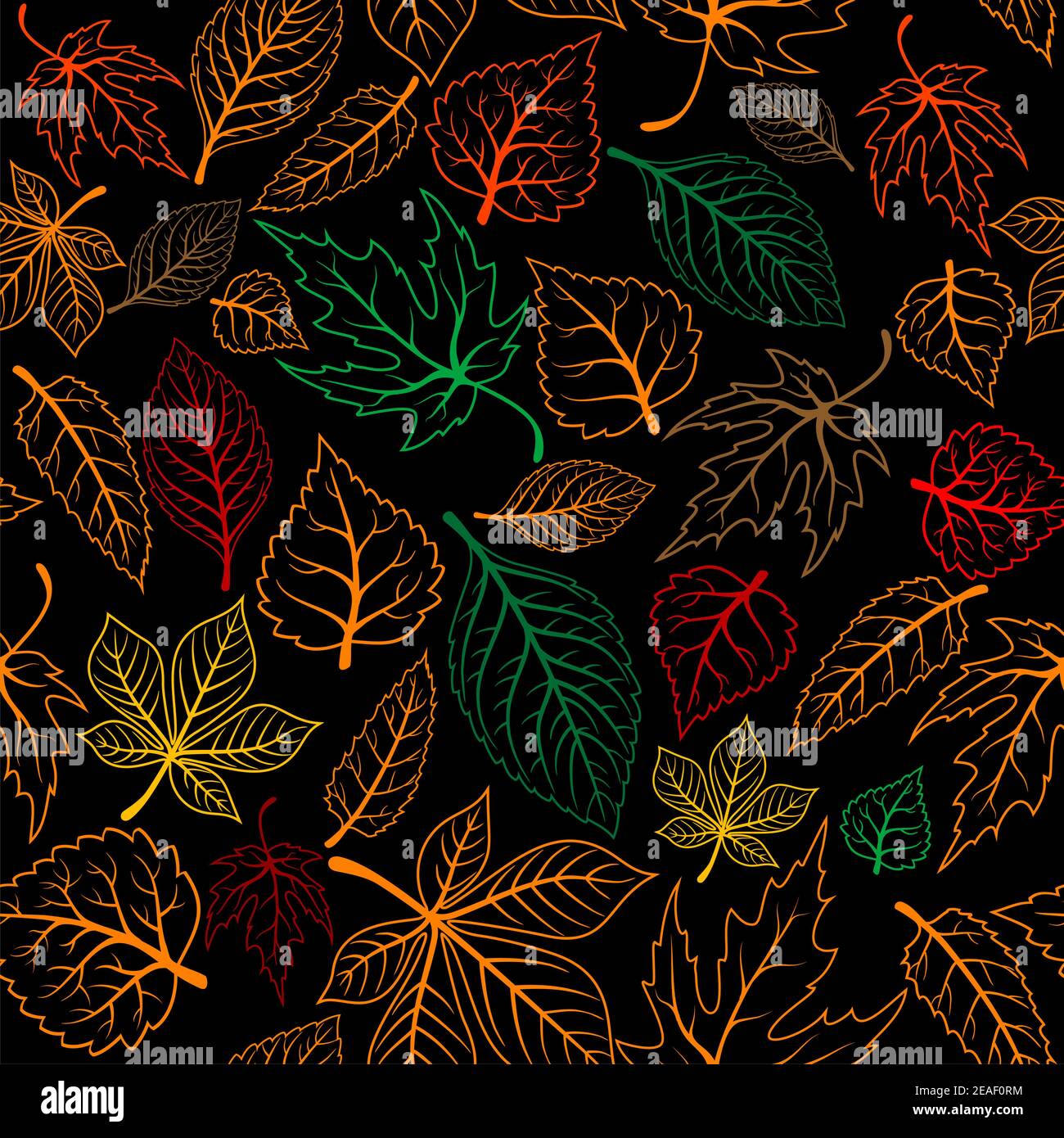 Autumnal leaves seamless background for seasonal design Stock Vector Image & Art - Alamy