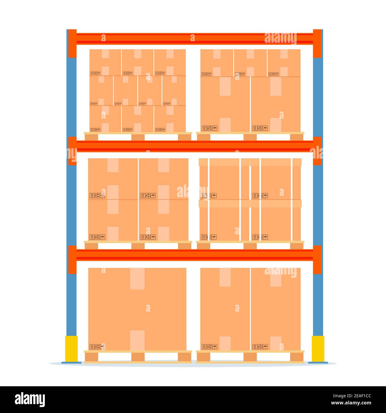 Warehouse shelves with boxes. Storage equipment icon Stock Vector Image ...