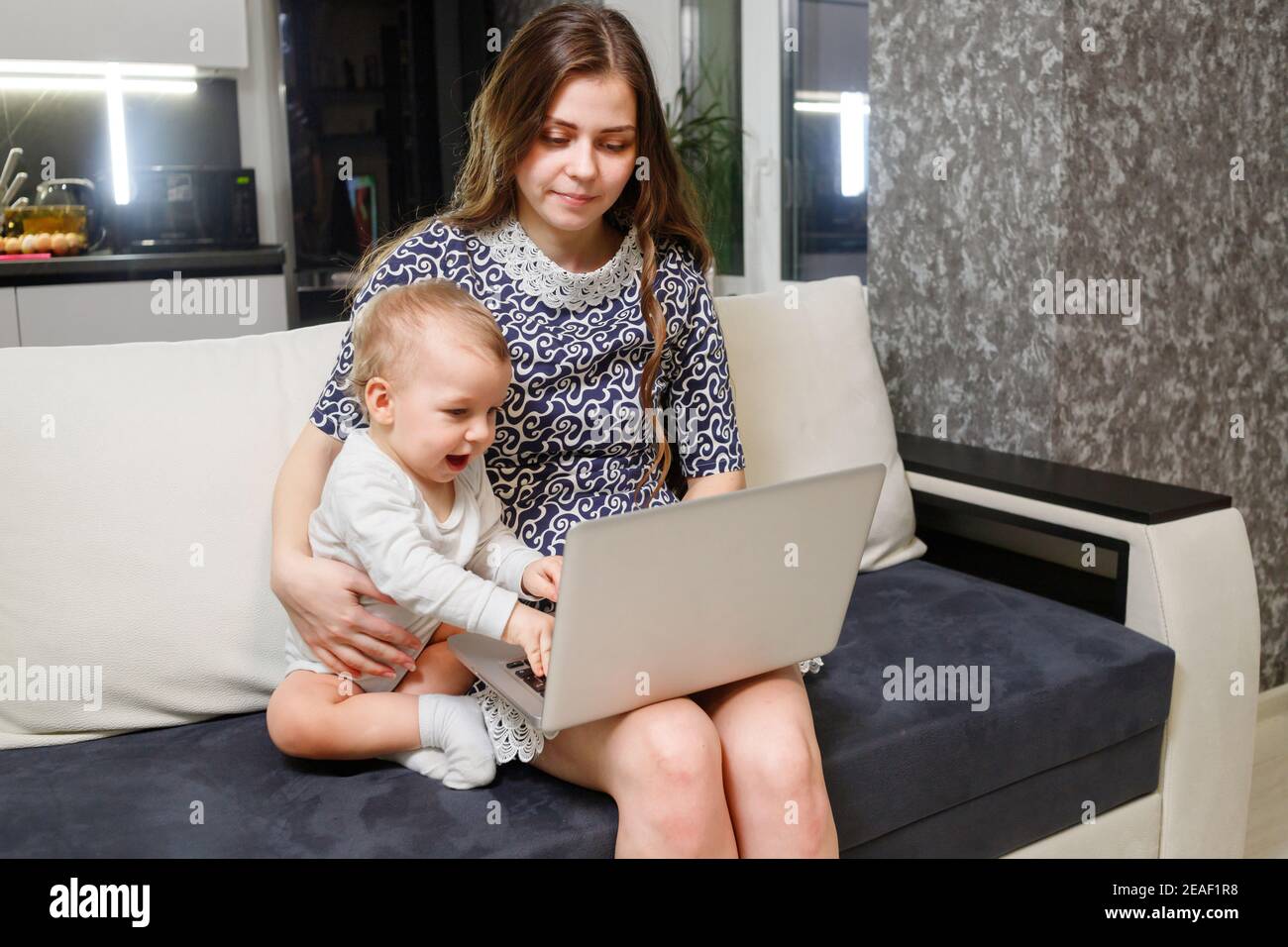 Baby work laptop hi-res stock photography and images - Alamy