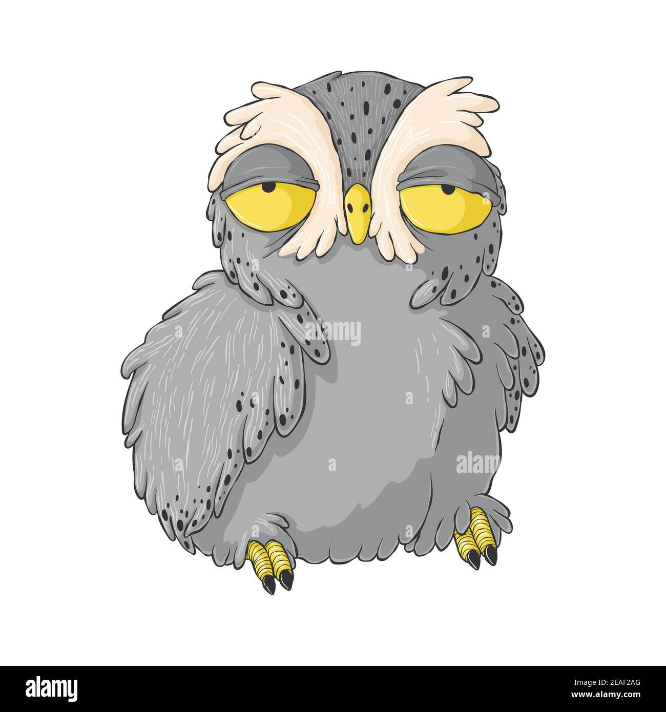 Grumpy Owl Drawing
