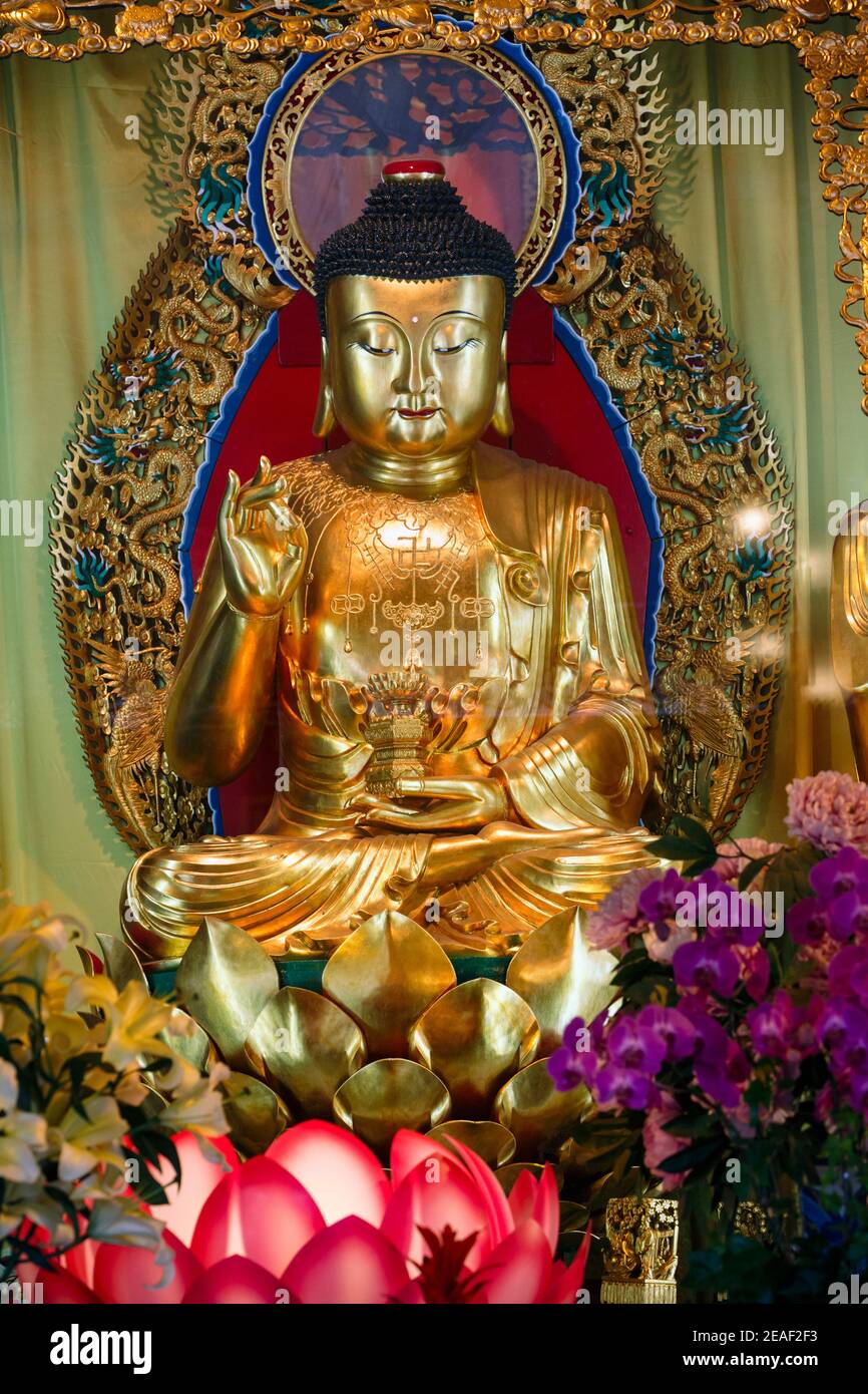 Hong Kong, China. The Buddhist Po Lin Monastery, Lantou Island. A ...