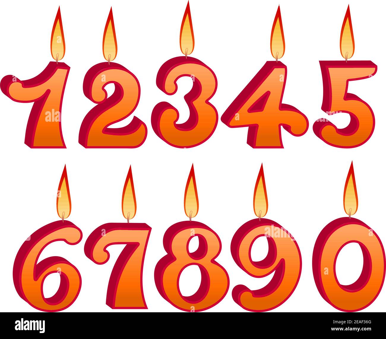 Birthday candles set with numbers and figures Stock Vector Image & Art ...
