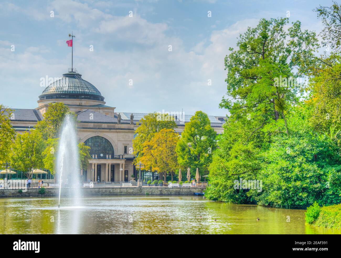 Kurhaus and fountain in wiesbaden hi-res stock photography and images ...