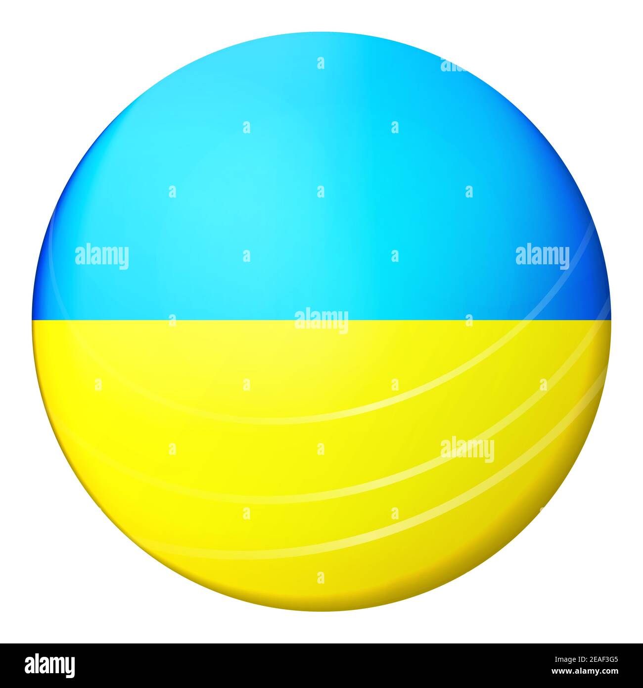 Glass light ball with flag of Ukraine. Round sphere, template icon ...