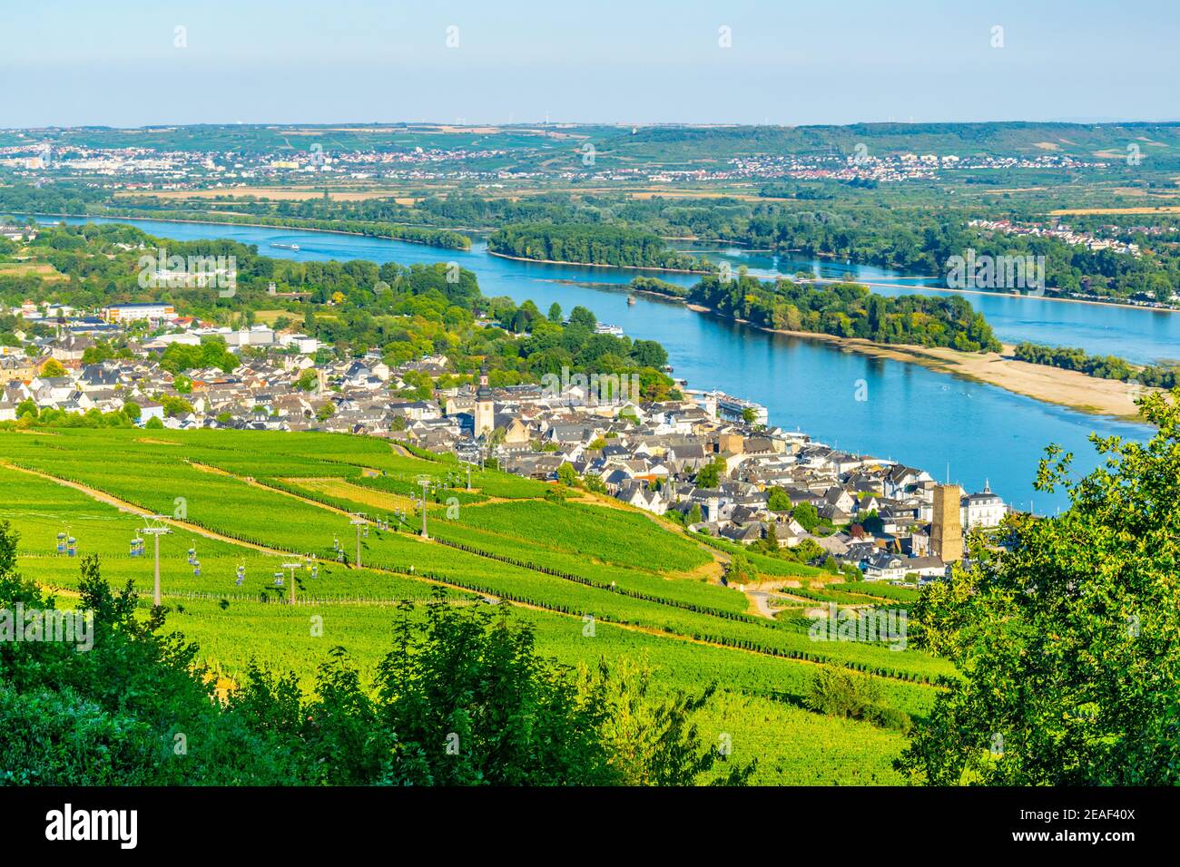 Aerial view of Ruedesheim am Rhein in Germany Stock Photo - Alamy
