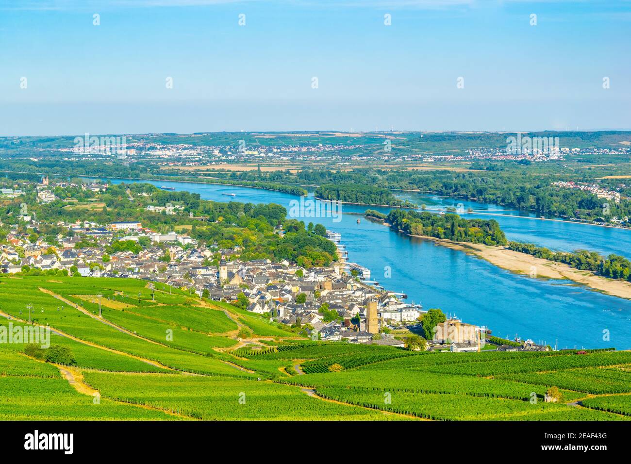 Aerial view of Ruedesheim am Rhein in Germany Stock Photo - Alamy